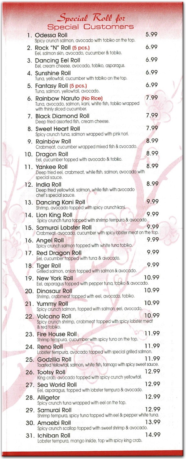 Samurai Fusion Sushi Restaurant in Brooklyn / Official Menus & Photos